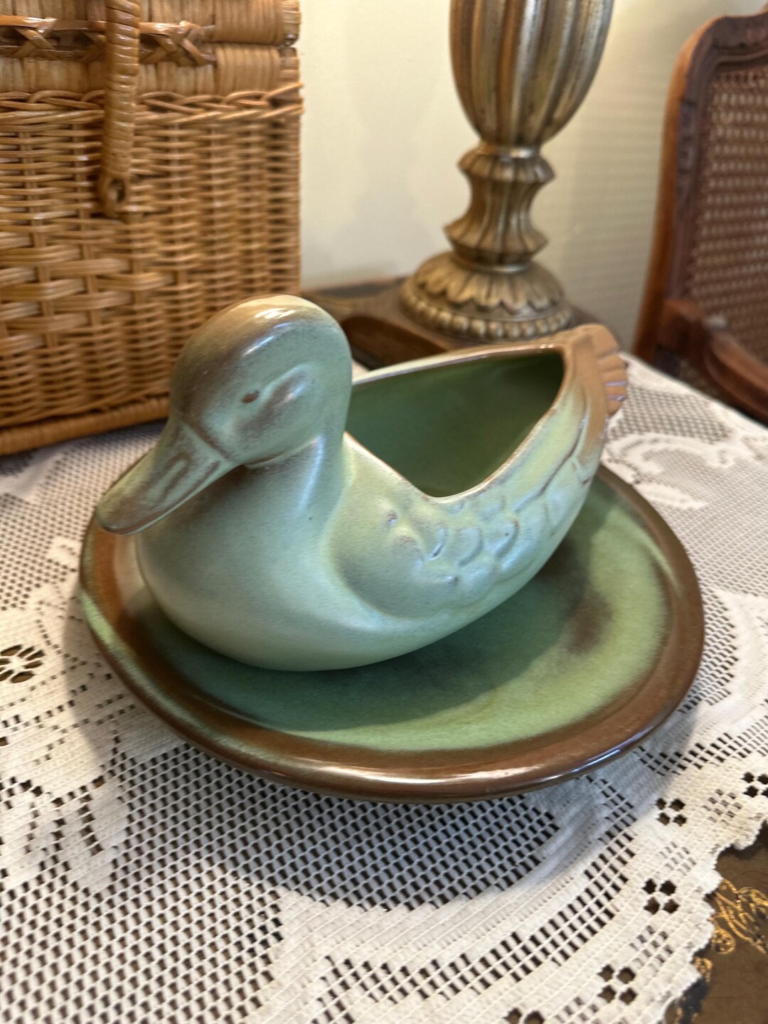 Vintage 1950s Frankoma Handcrafted Mallard Duck Planter (planter Only ...