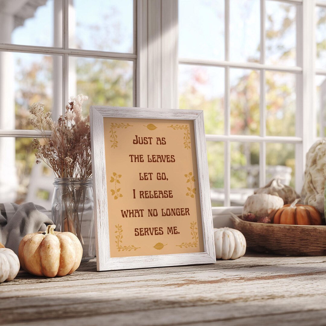 Fall Leaves Positive Affirmation Poster, Autumn Digital Download - Etsy