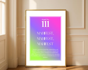111 Angel Number Affirmation Print | Spiritual Manifestation Wall Art ...
