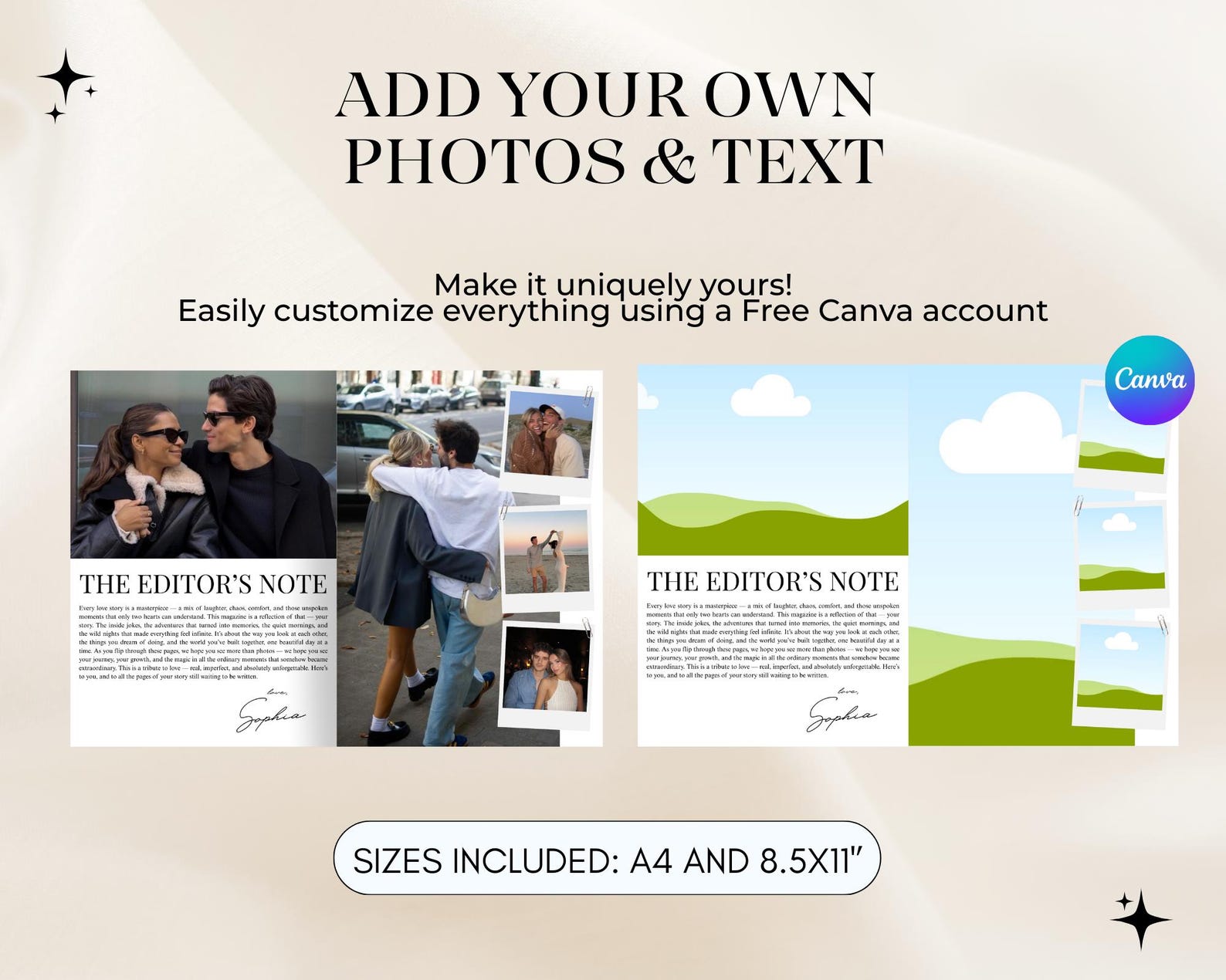 Personalized Couples Magazine Template | Custom Anniversary Gift for ...