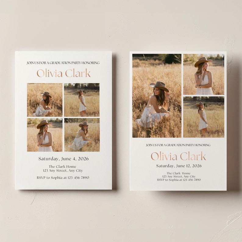 Modern Graduation Announcement Template | Minimalist Class of 2026 ...