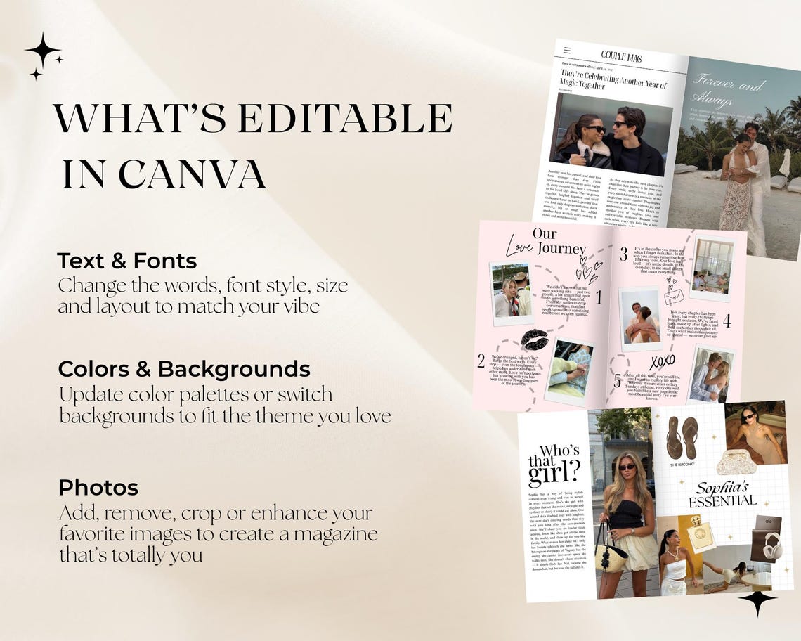 Couple Magazine Template | Custom Anniversary Gift for Boyfriend and ...