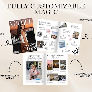 Birthday Magazine Template | Personalized Custom Birthday Gift for Best ...