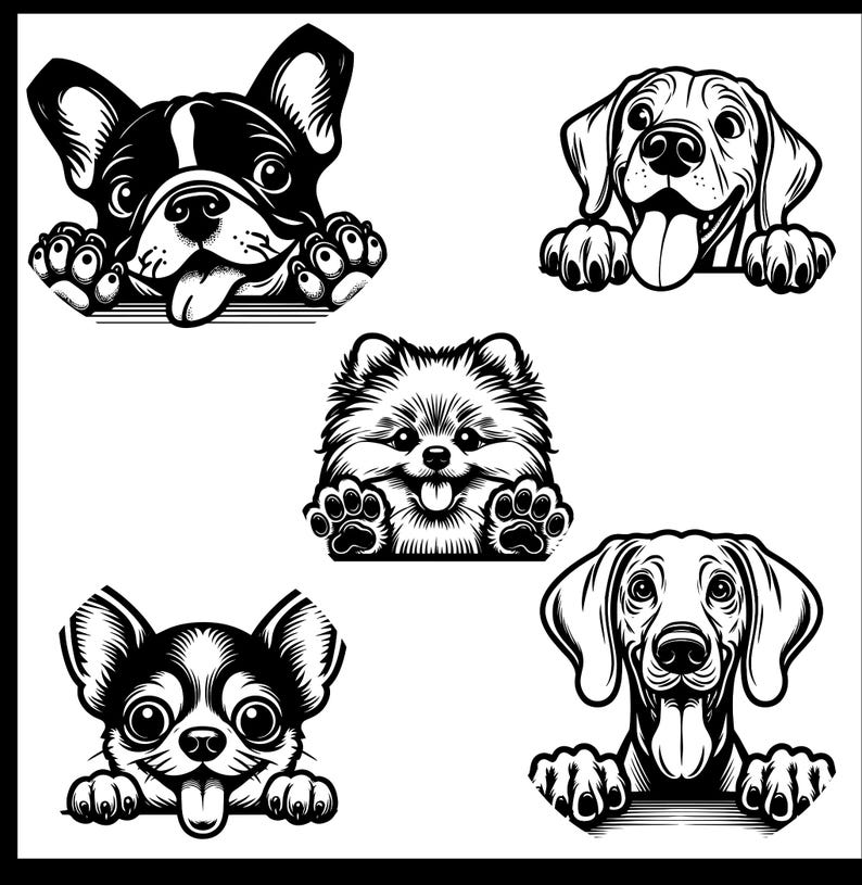Peeking Dog SVG Clipart Bundle, 50 Breeds (digital Download) - Etsy