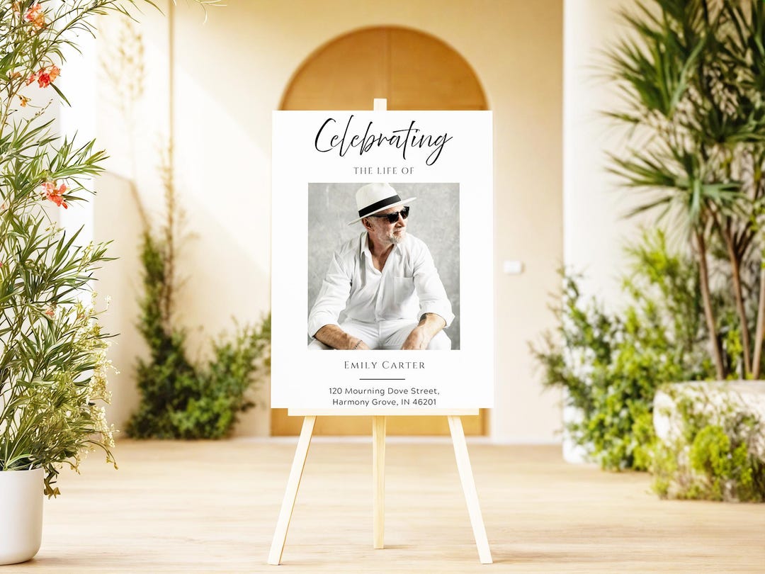 Funeral Photo Collage Template, Memorial Board (canva Editable, Digital ...