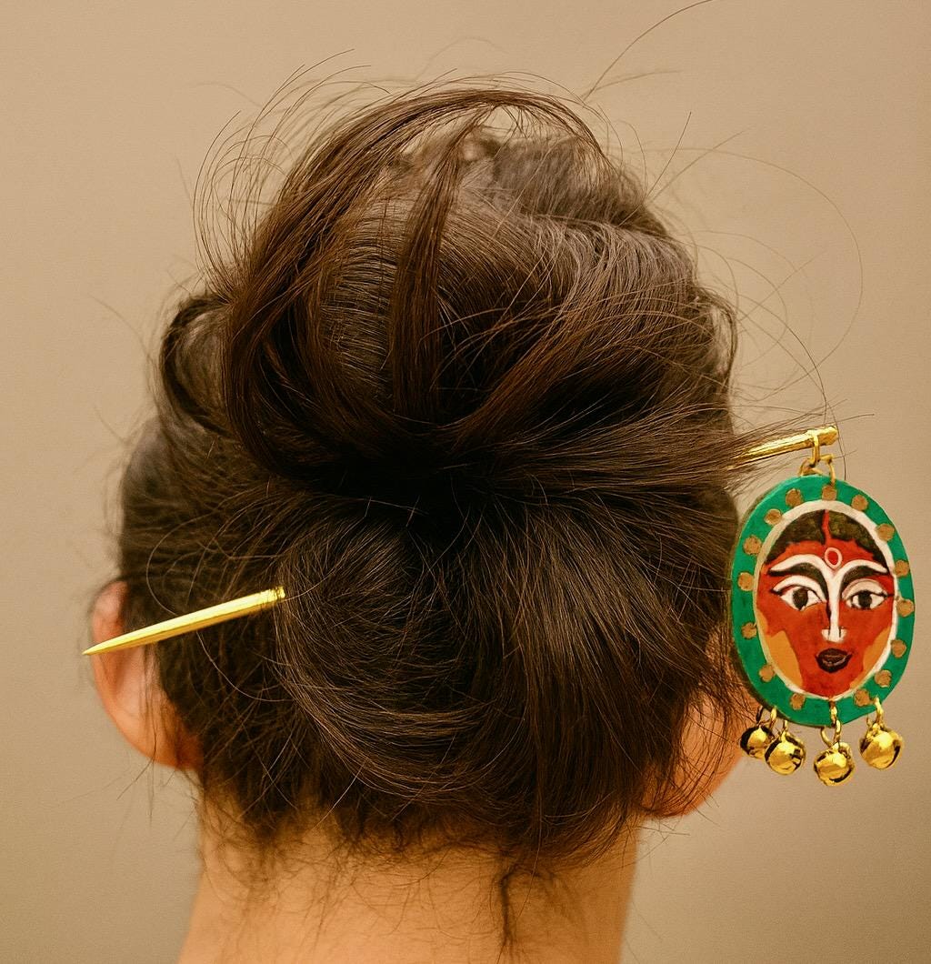 Handcrafted Hair Pin – Vibrant Folk Art Hair Accessory - Etsy