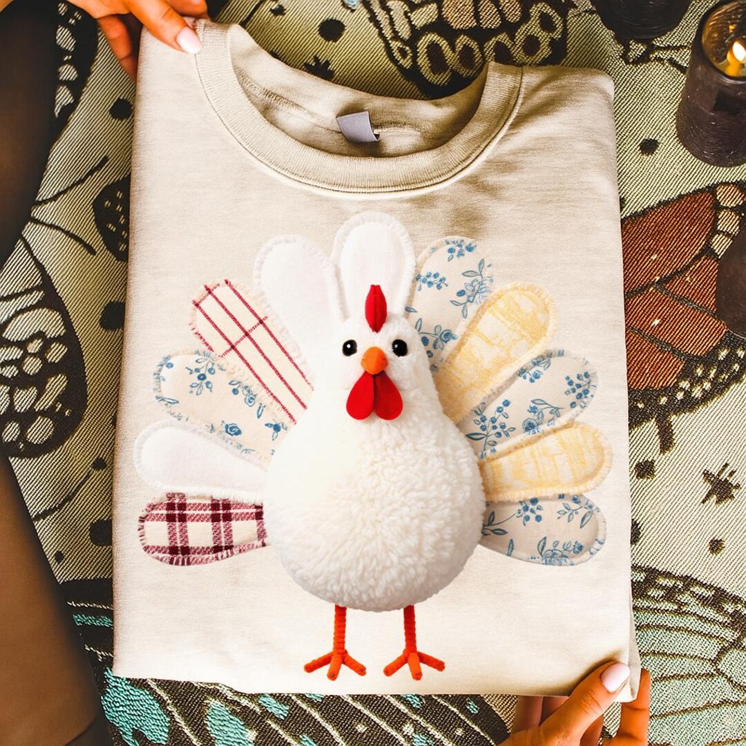 Patchwork Turkey PNG, Thanksgiving Chicken Design, Fall Farmhouse ...
