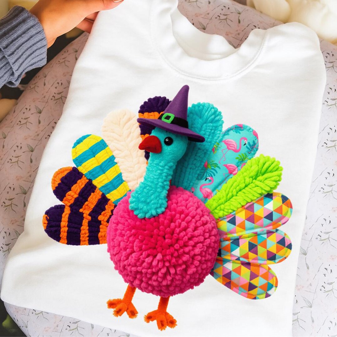 Halloween Turkey PNG, Funny Witch Hat Turkey Sublimation Design, Spooky ...