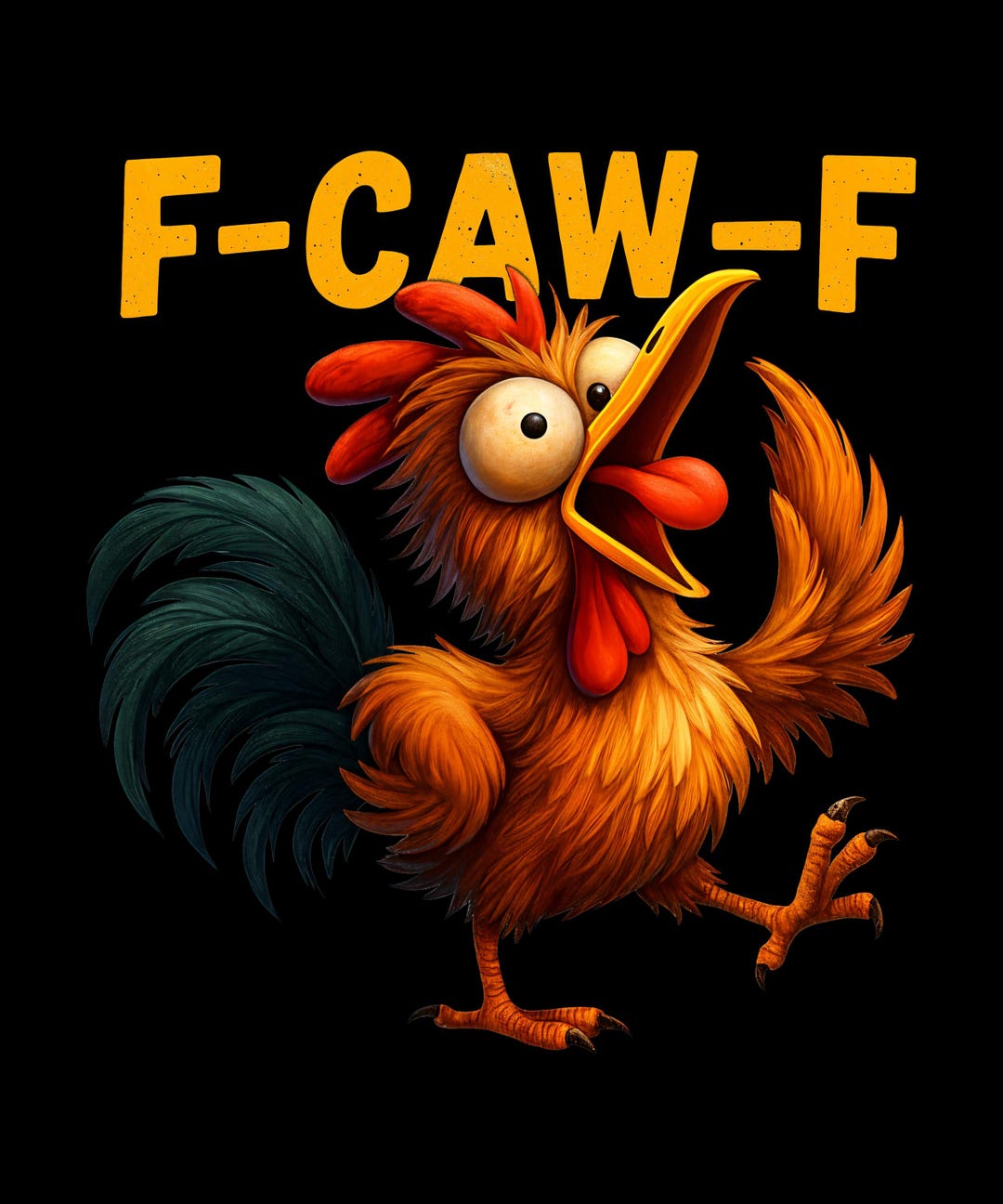 Funny Rooster Meme Png, Funny F-caw-f Chicken PNG, Crazy Hen Digital ...