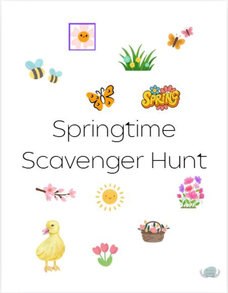 Spring Scavenger Hunt for Kids | Printable Classroom Activity (digital ...