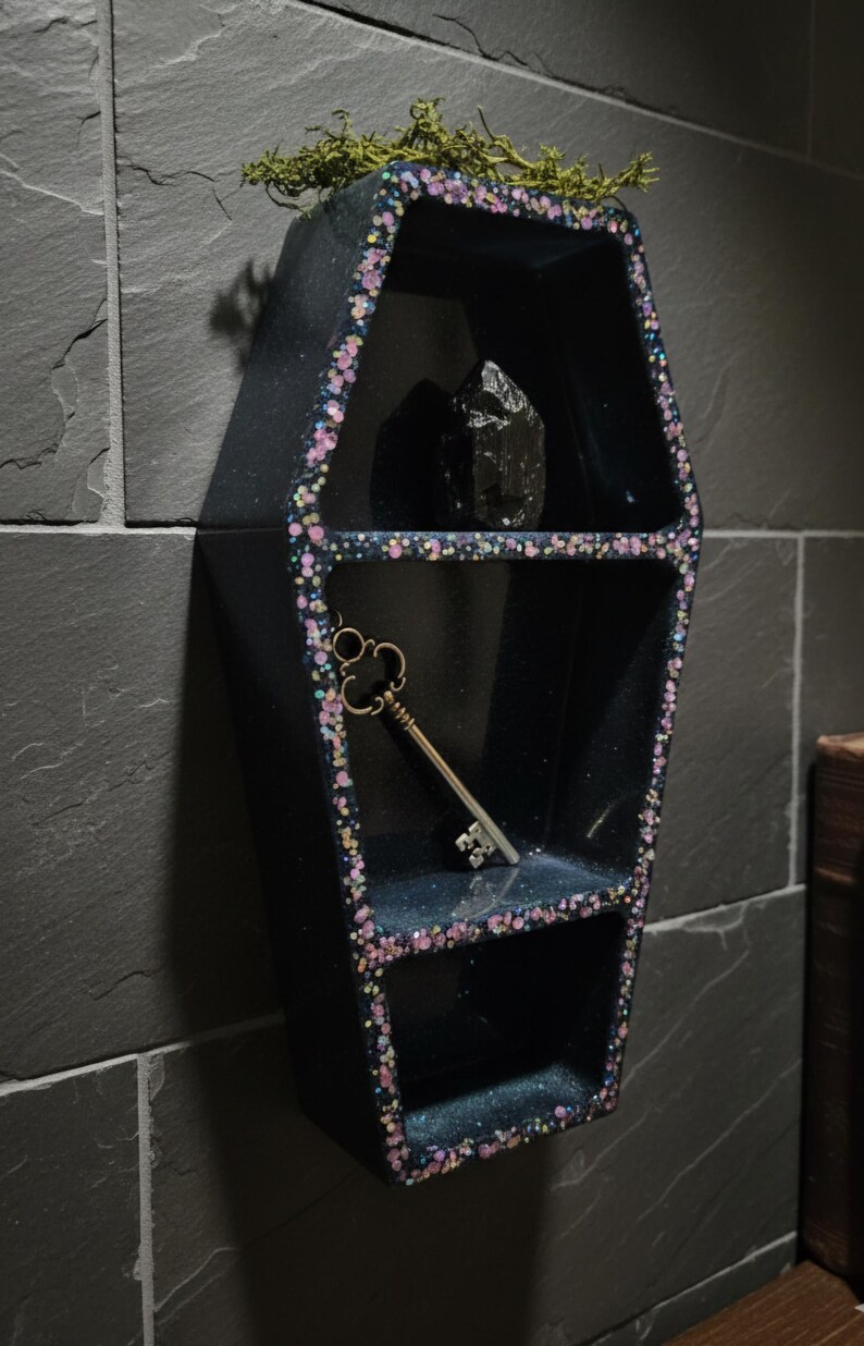 Glitter Goth Coffin Shelf, Resin Oddities Display, Witchy Decor - Etsy
