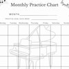 Printable Monthly Music Lesson Piano Practice Chart Student Instrument ...