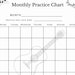 Printable Monthly Music Lesson Piano Practice Chart Student Instrument ...