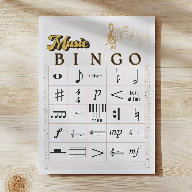 Music Theory Bingo Game - Fun Music Teacher Resource, Class Games ...
