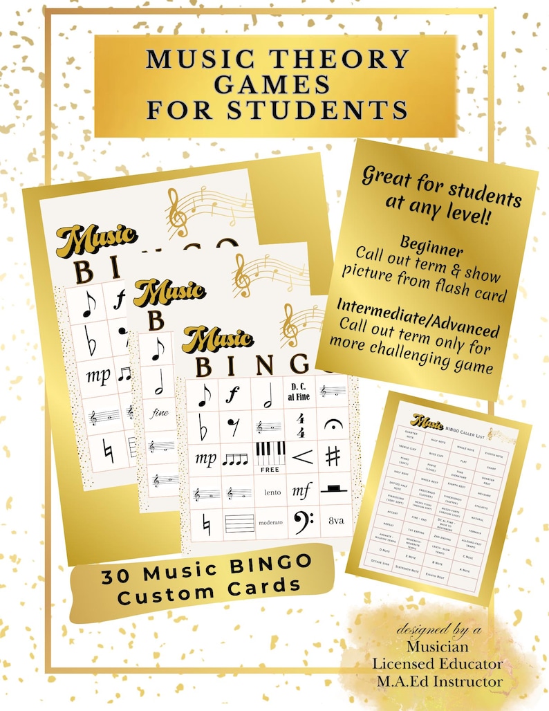 Music Theory Bingo Game - Fun Music Teacher Resource, Class Games ...