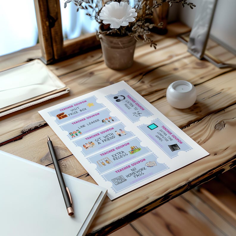 Printable Classroom Reward Coupons: Student Positive Behavior Incentive ...