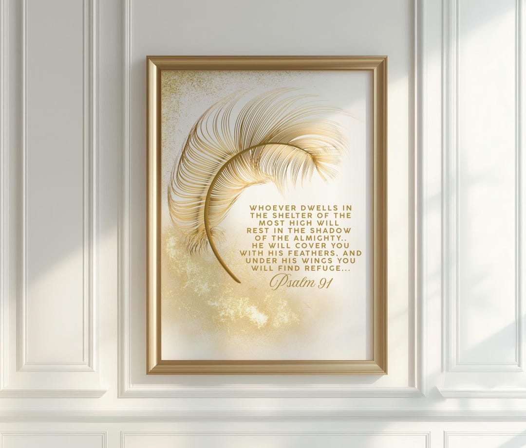 Psalms 91 Wall Art Print, Modern Scriptural Art, Artful Christian Wall ...