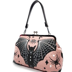 Goth Purse, Bat & Spider Kisslock, Gothic Shoulder Bag, Crossbody Bag ...