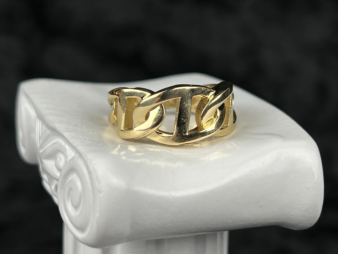 10K Yellow Gold Mariner Link Ring Size 6.5 2.7G Delicate yet ...