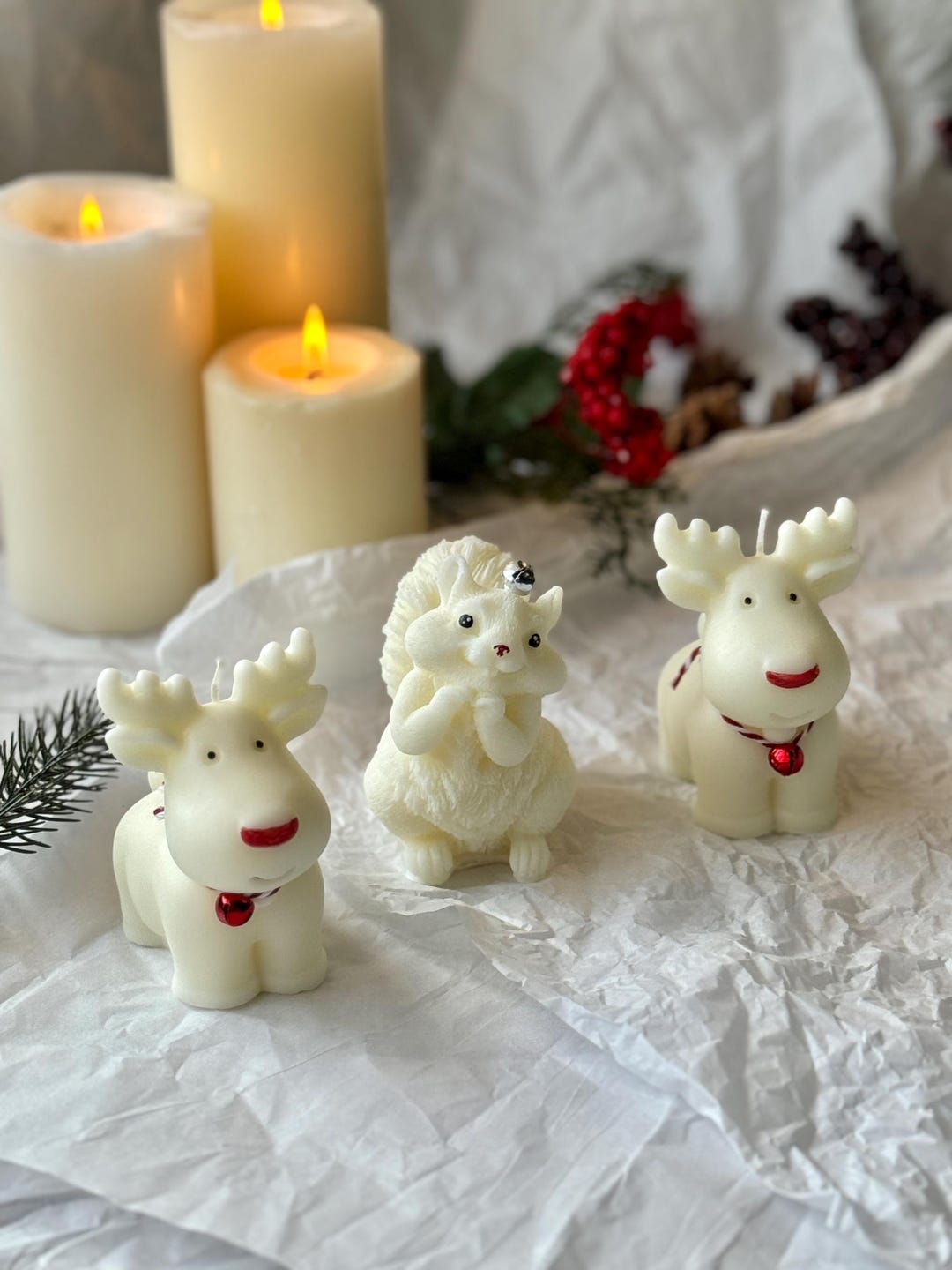 Handmade Soy Wax Reindeer Candle | Christmas Winter Decor - Etsy
