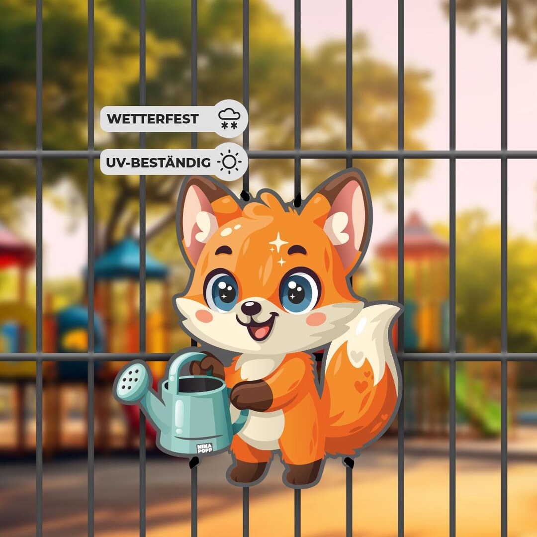 Fino the Fox Mima Popp – Weatherproof Fence Figure, Garden Decoration ...