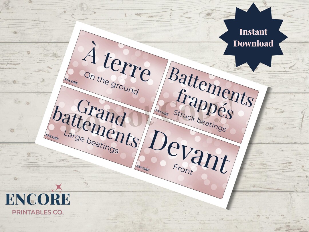 Ballet Flashcards: Dance Terms & Definitions (printable PDF Study Cards ...