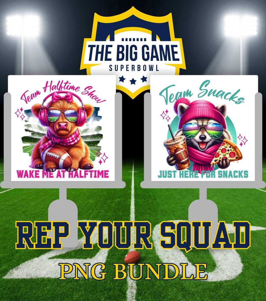 Funny Big Game Football Pngs, Gameday Rep Your Squad Shirt Design ...