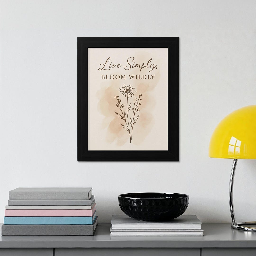 Live Simply Bloom Wildly Boho Wall Art | Neutral Printable Quote ...