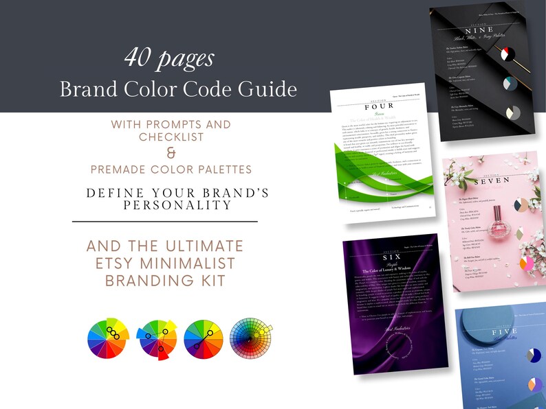Etsy Branding Kit | Brand Color Guide | Minimalist Brand Color Palette ...