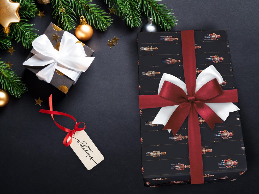 Nutcracker Wrapping Paper Christmas Gift Wrap Holiday Designer Print ...
