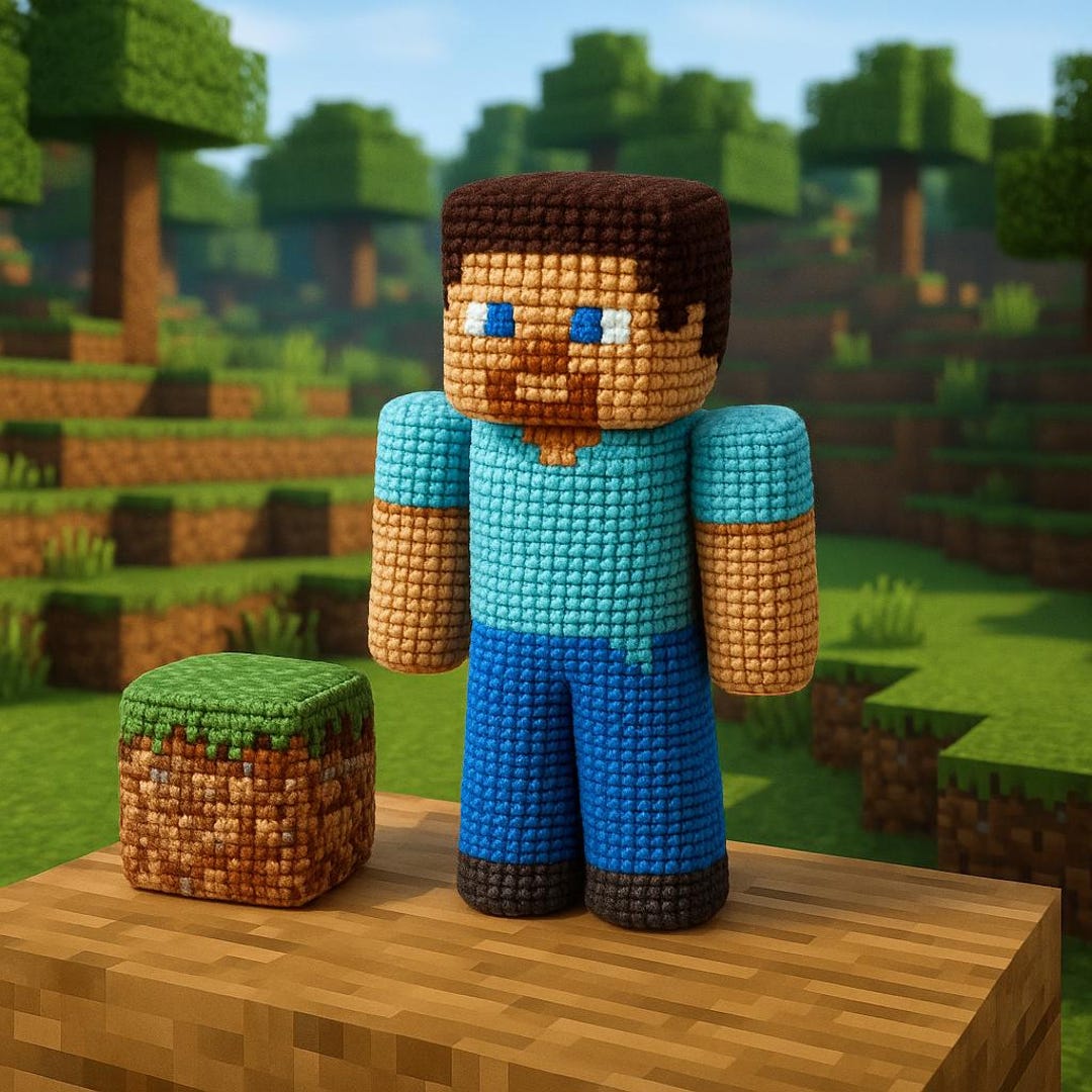 Minecraft Steve Amigurumi PDF Pattern • Crochet Plush Toy • Gamer Gift ...