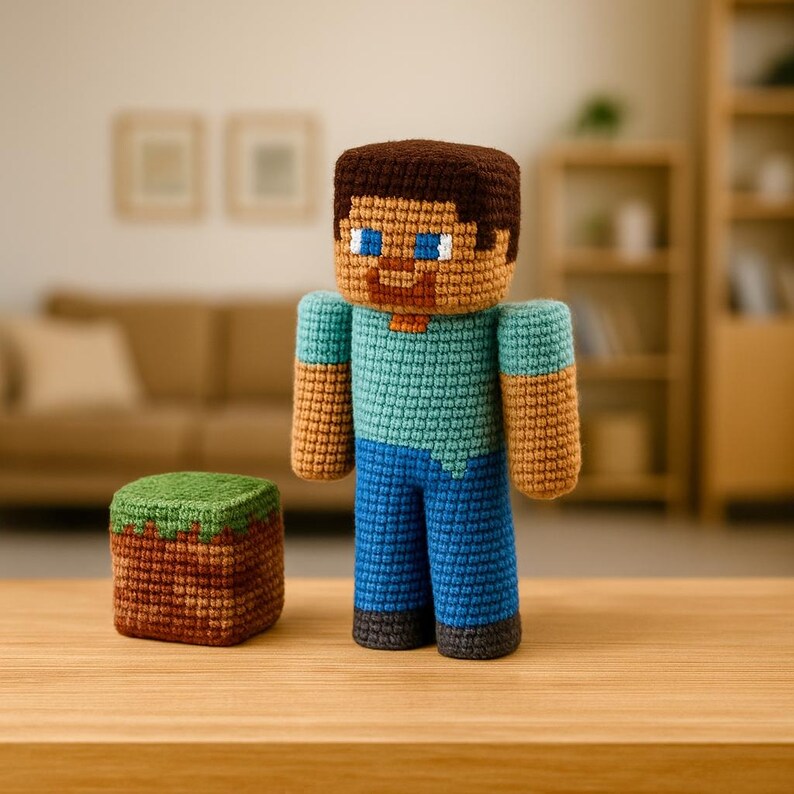 Minecraft Steve Amigurumi PDF Pattern • Crochet Plush Toy • Gamer Gift ...