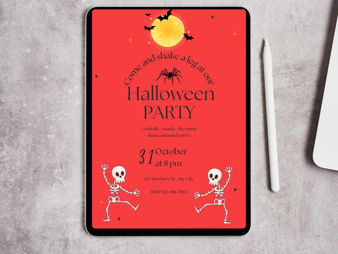 Editable Halloween Party Invitation Template: Spooky Costume Party ...