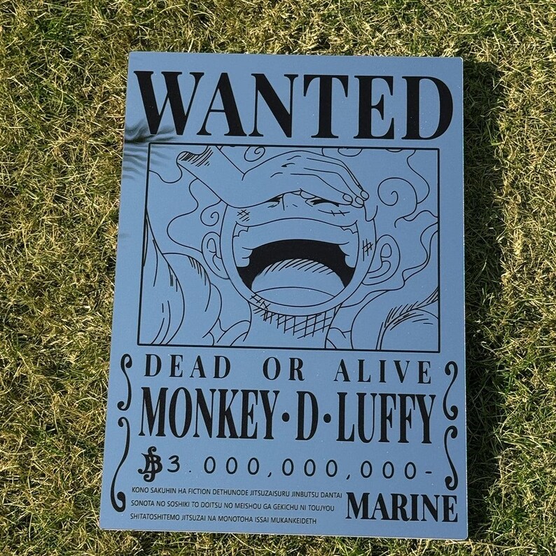 One Piece Wanted Monkey D. Luffy Poster Mirror - Anime Room Decor - Etsy
