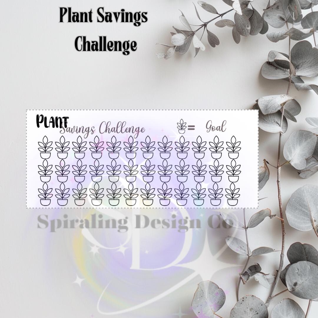 Plant Savings Challenge, A6, Money Savings Challenge, Goal Setting ...