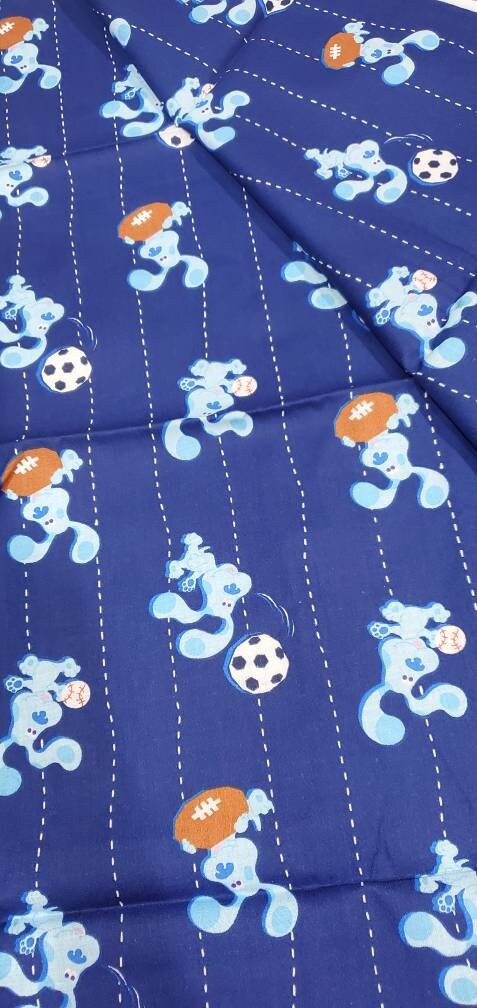 Blue's Clues Sports Fabric. Over One Yard. Blue. Baseball. Football ...