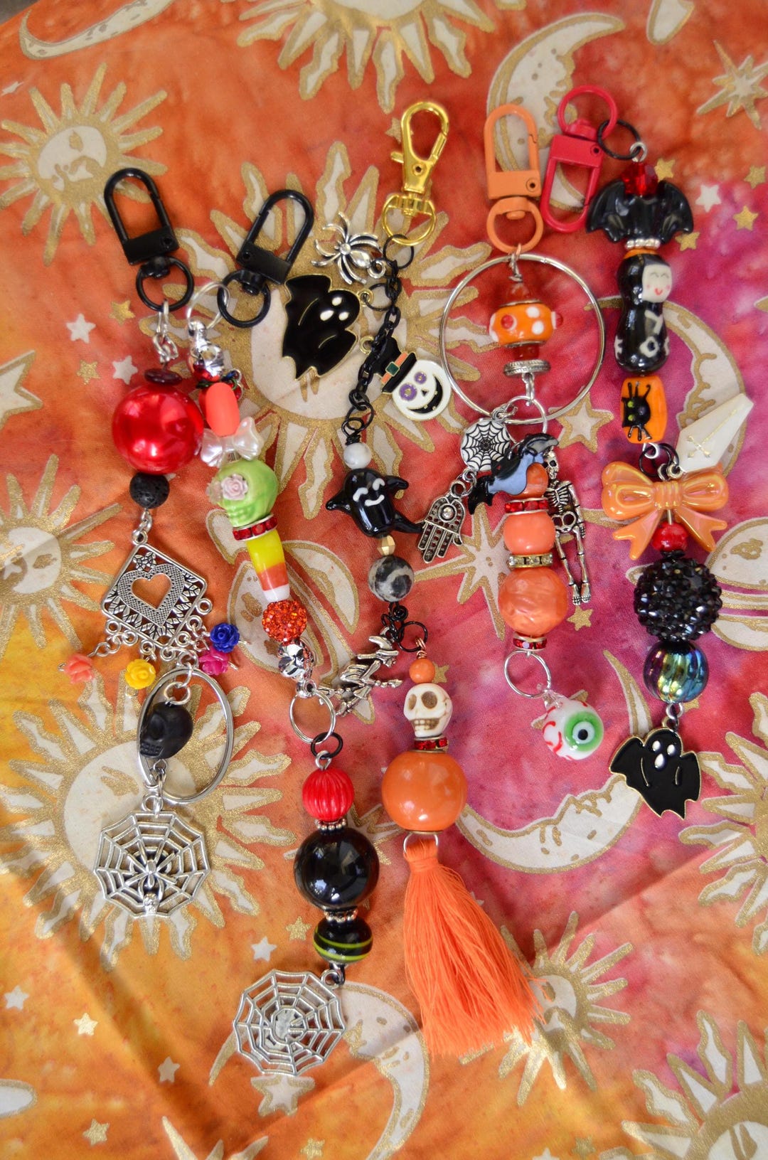 Set of Five Halloween Keychains - Etsy