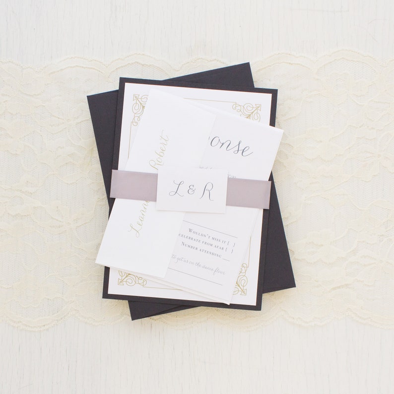 Classic Script Wedding Invitation Sample - Etsy