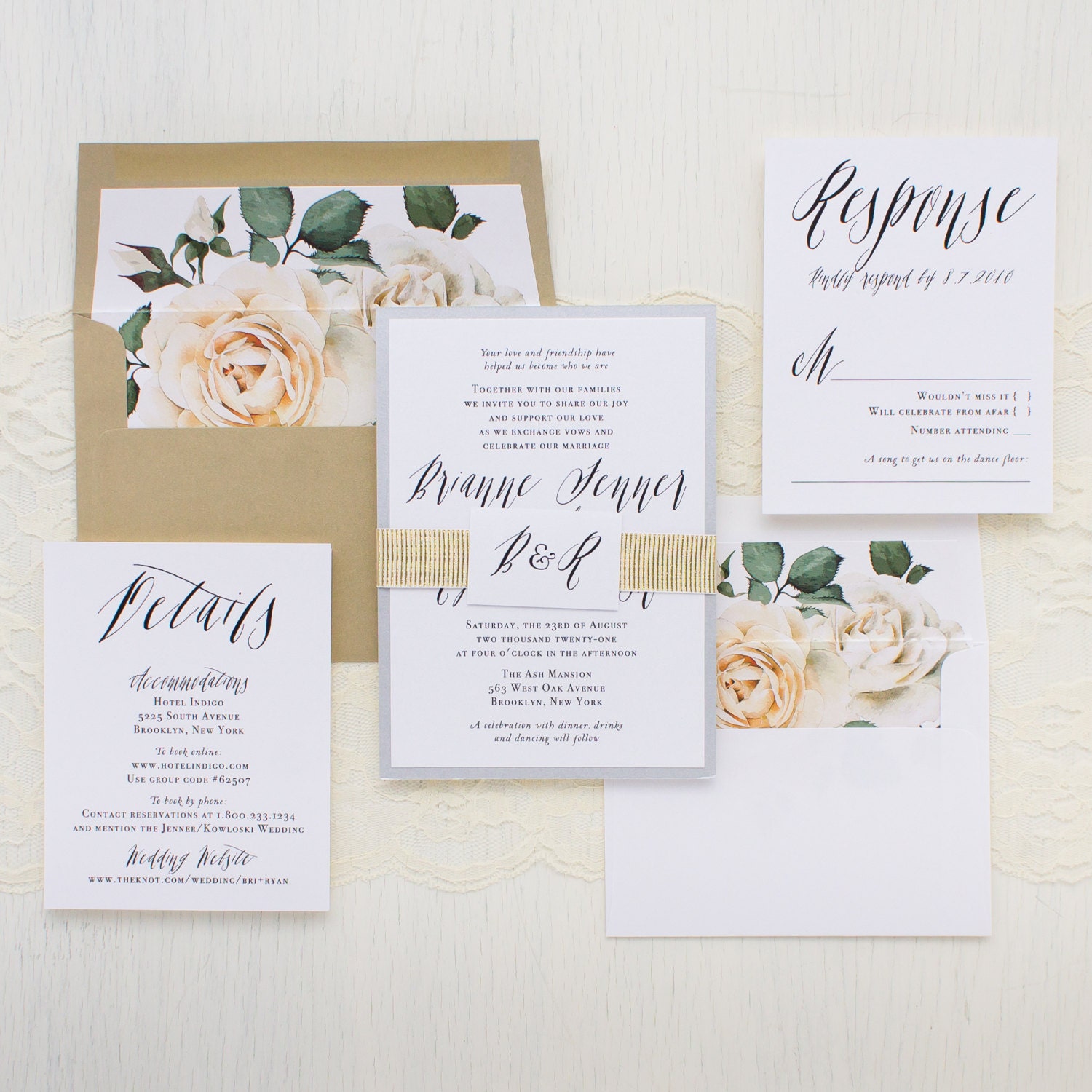 Modern Calligraphy Wedding Invitation Sample | Etsy