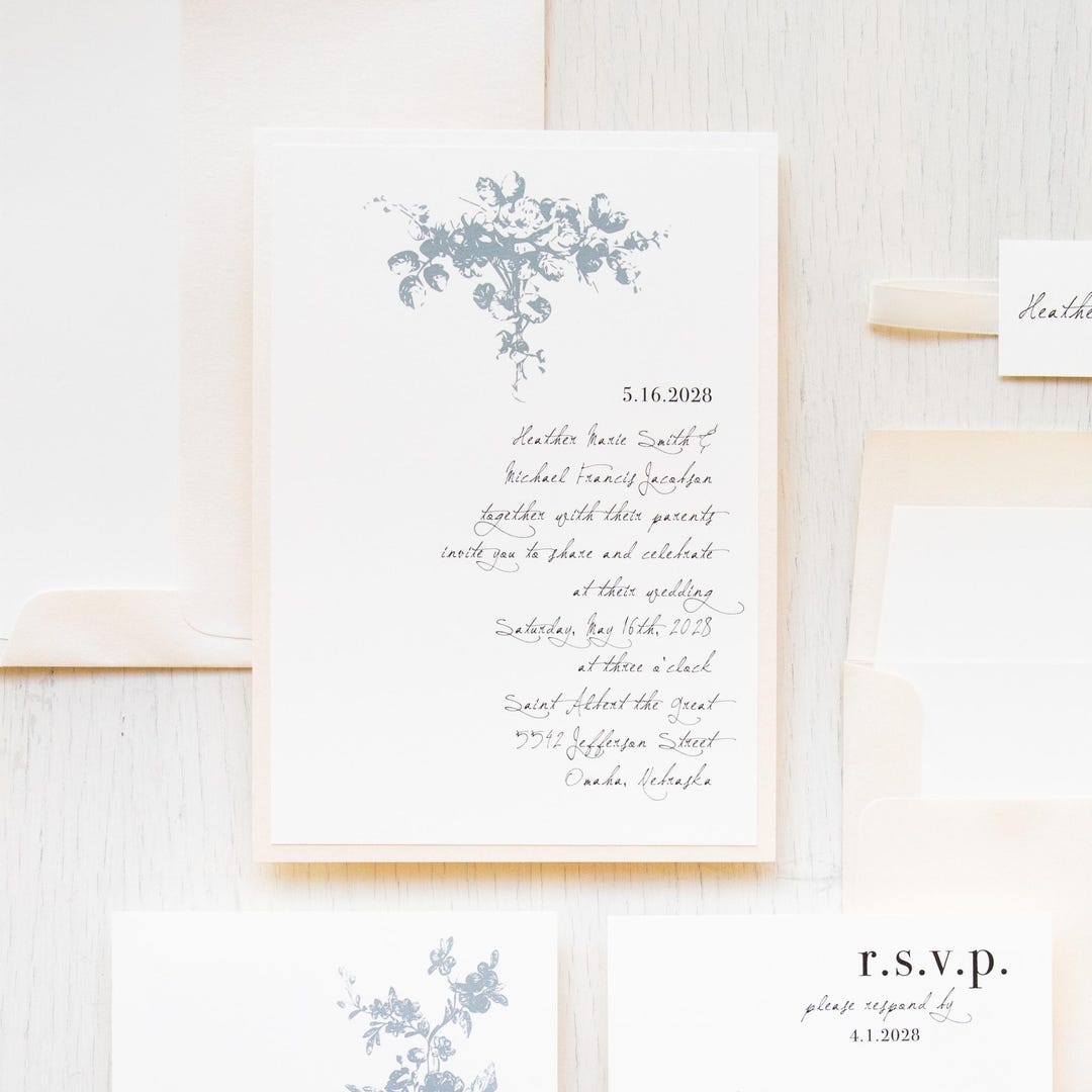 All White - Wedding Invitation - Sample - Etsy