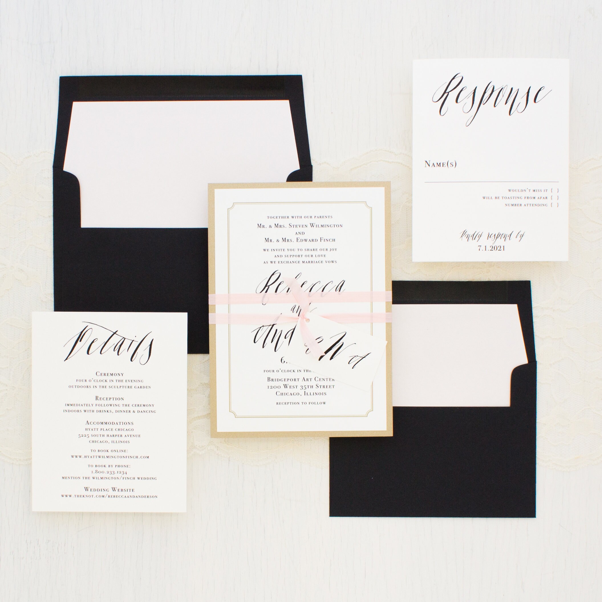 Elegant Type Wedding Invitation Sample | Etsy