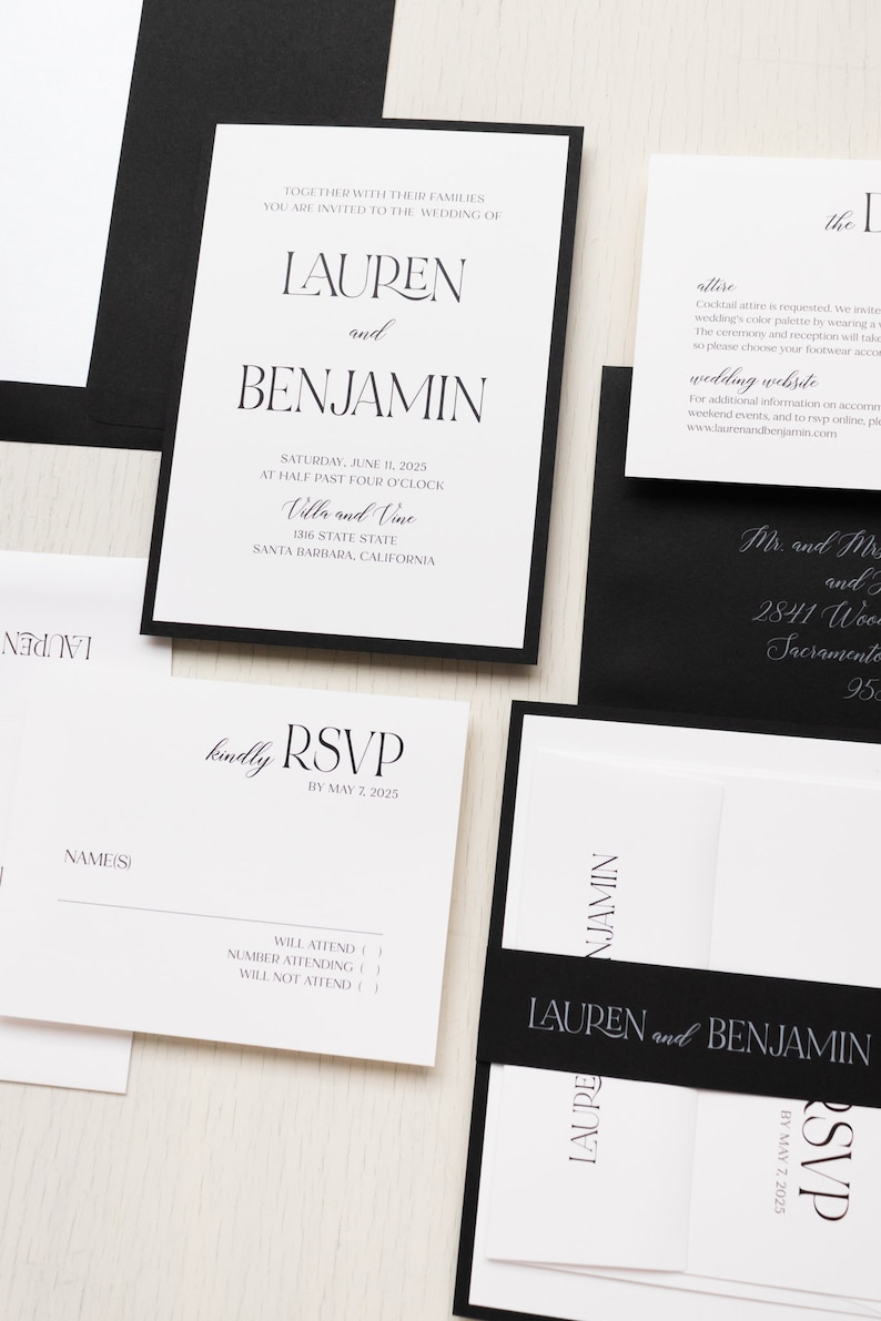 Modern Luxury Wedding Invitation Sample - Etsy