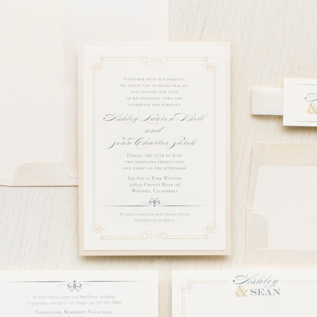 Elegant Ivory Script - Wedding Invitation - Sample - Etsy