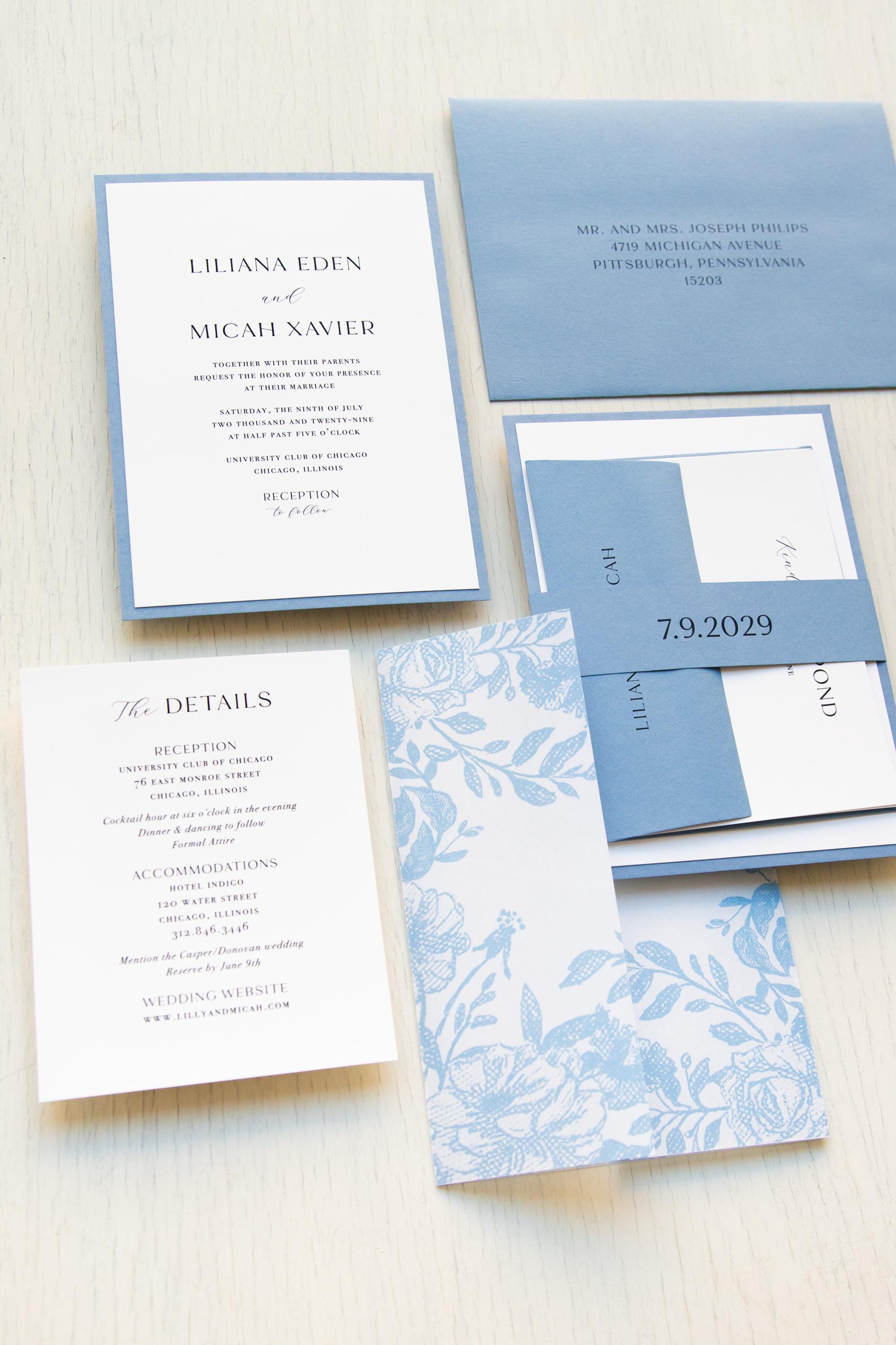 Powder Blue - Wedding Invitation - Sample - Etsy