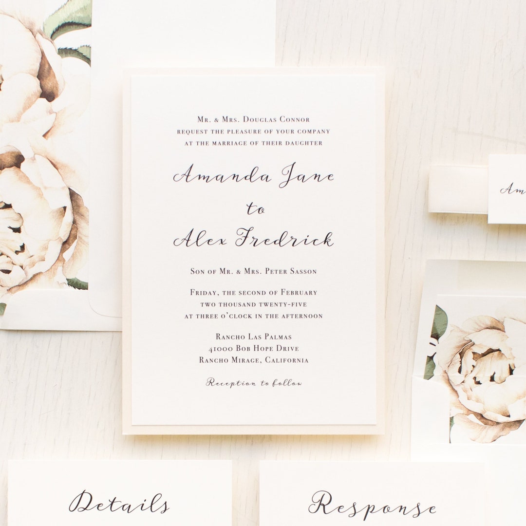 Ivory Script - Wedding Invitation - Sample - Etsy