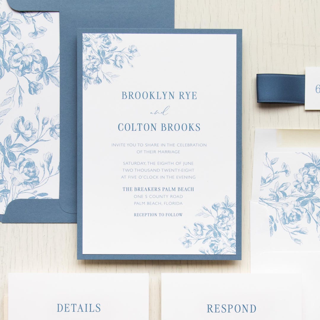 French Blue - Wedding Invitation - Sample - Etsy