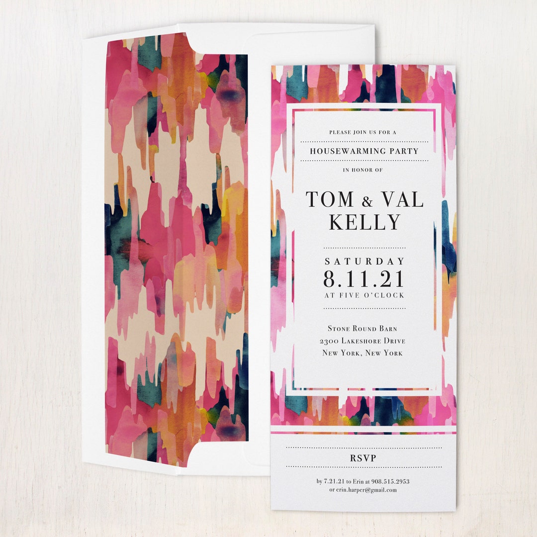 Party Invitations - Modern Brush - Etsy