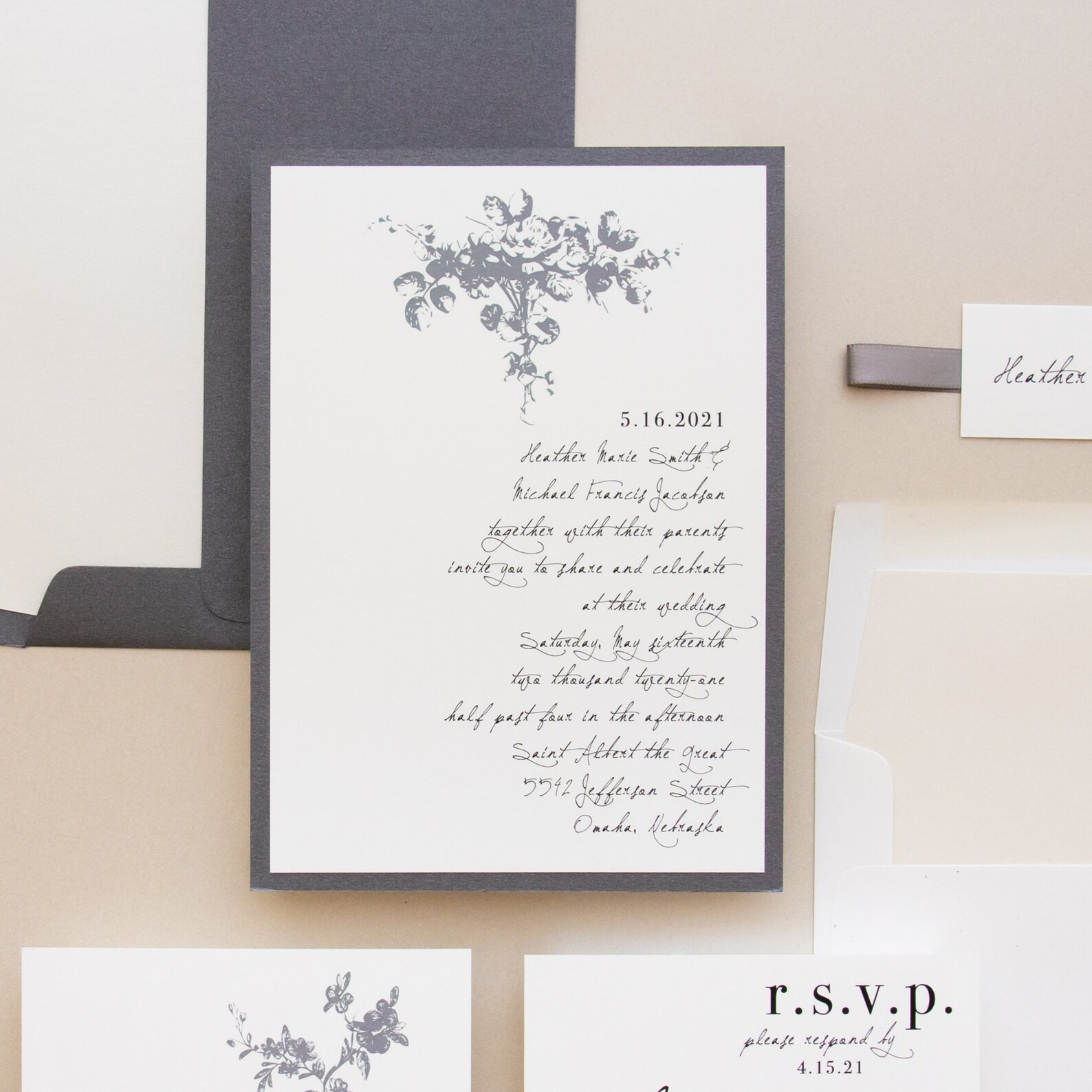 All White Wedding Invitation Sample - Etsy