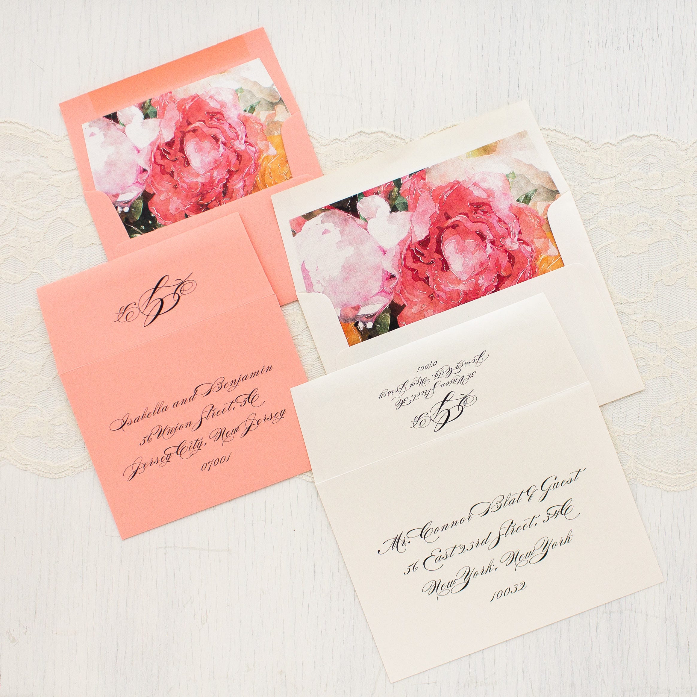 Pink Petals Wedding Invitation Sample | Etsy