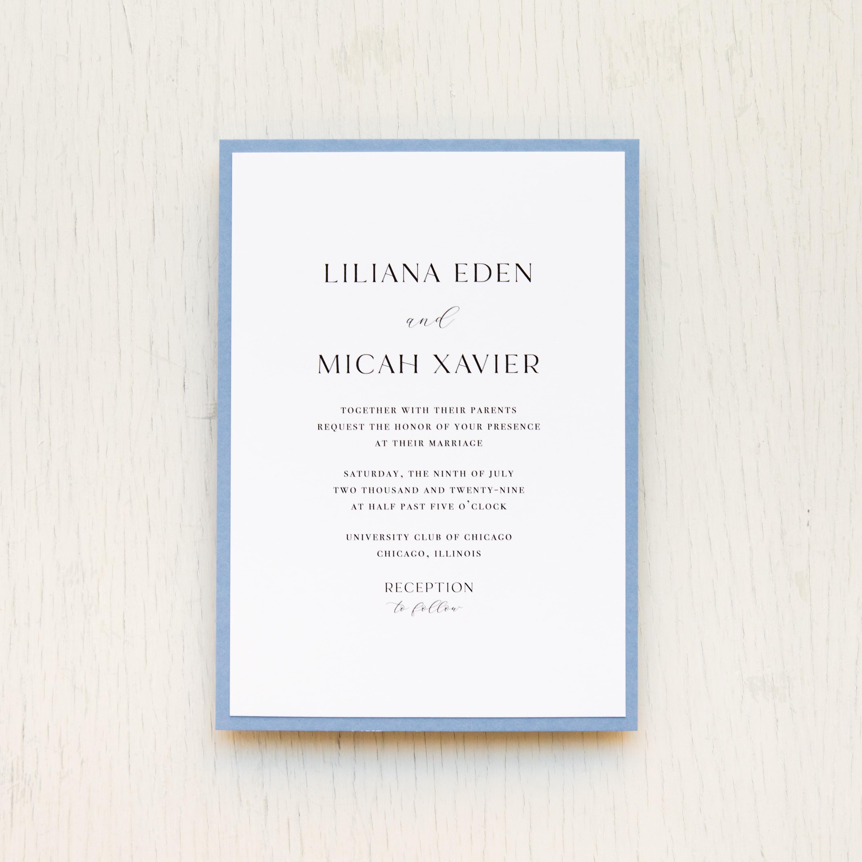 Powder Blue - Wedding Invitation - Sample - Etsy